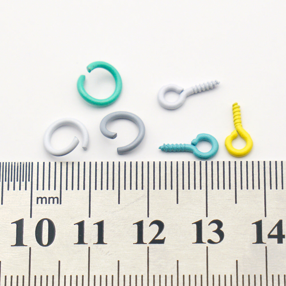 Colorful Screw Eye Pins and Jumprings 40 pieces | Gold Screw Eye Pins ...