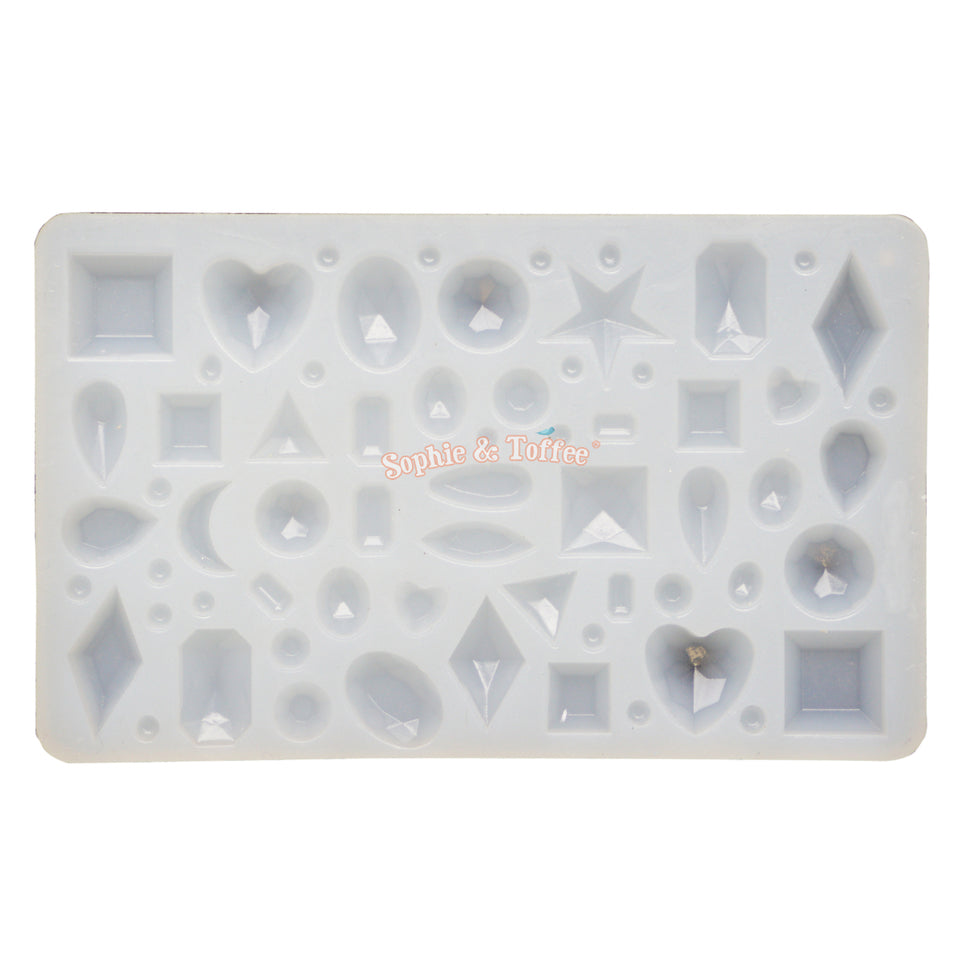 Small Faceted Gems Clear Silicone Mold | Gem & Rhinestone Silicone ...